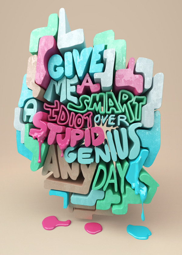 Les typographies 3D au service du style génial de Christopher Labrooy ...