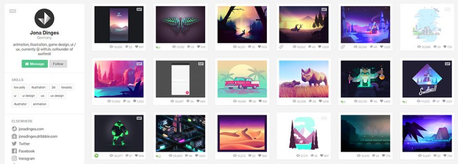 20 UI/UX designers à suivre sur Dribbble | Design Spartan : Art digital ...